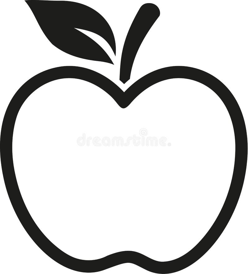 Apple contour vector stock vector. Illustration of contour - 107166100