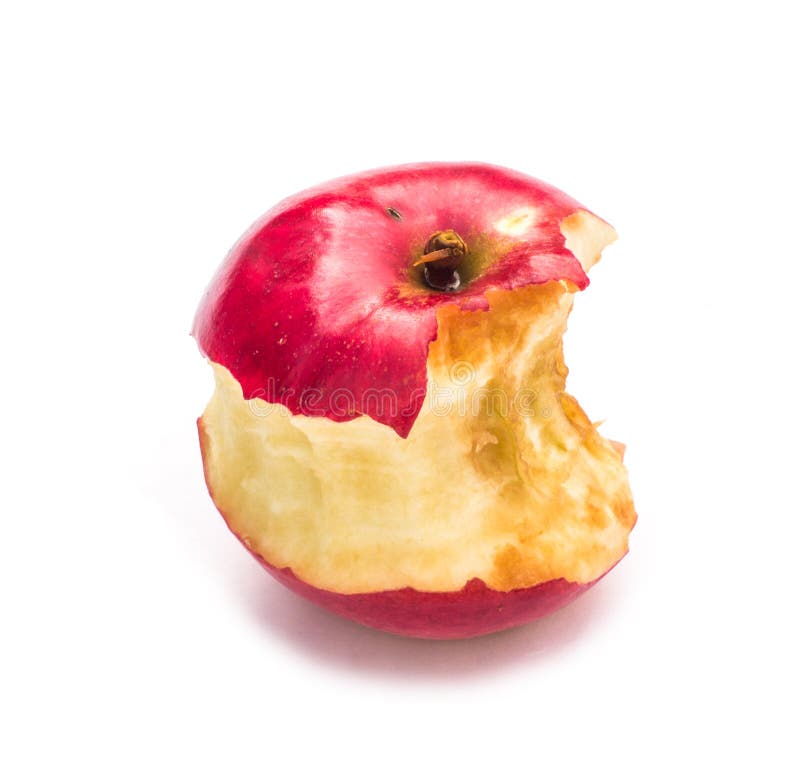 Apple core. Bitten apple. stock photo. Image of juicy - 46081134