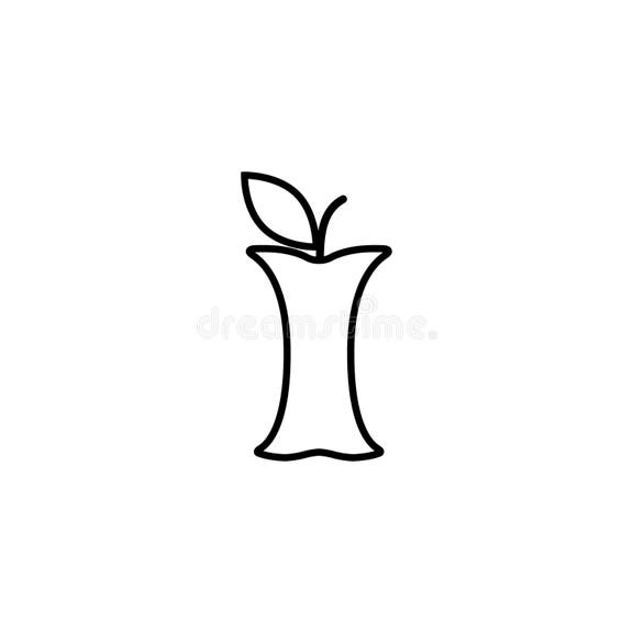 Apple Core Compost Line Icon, Vector Illustration Stock Illustration ...