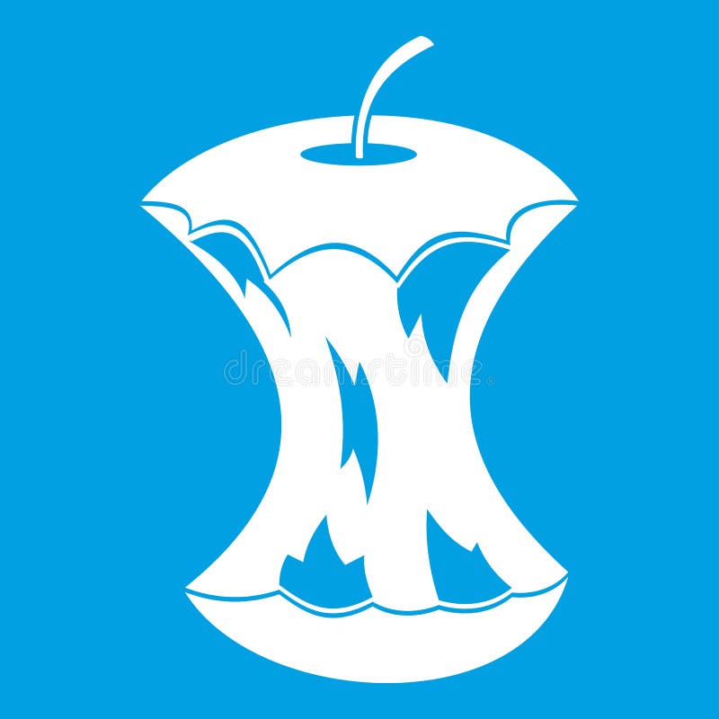 Apple Core Icon, Flat Style Stock Vector - Illustration of green ...