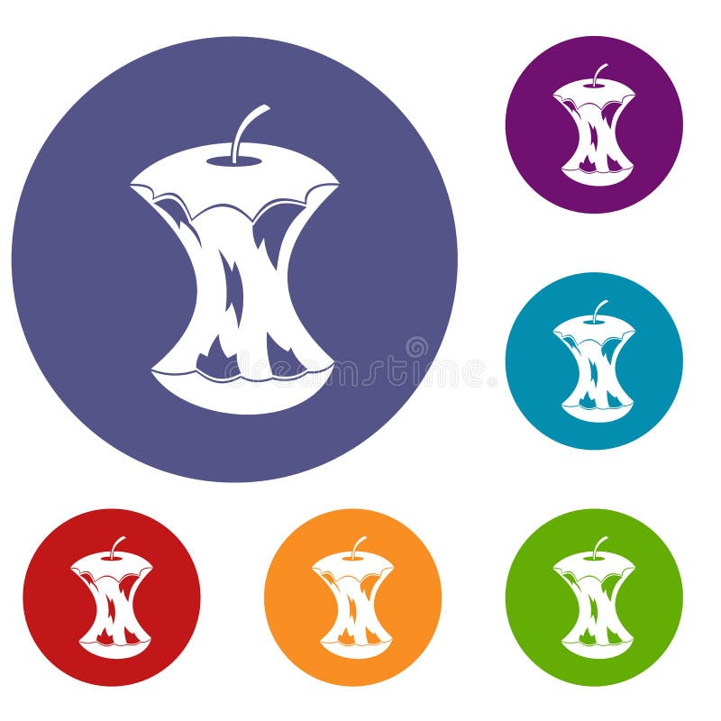 Apple core icons set stock vector. Illustration of fruit - 95957319