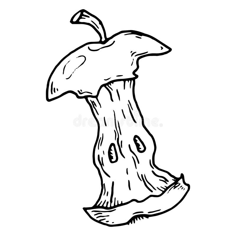Apple Core Coloring Pages