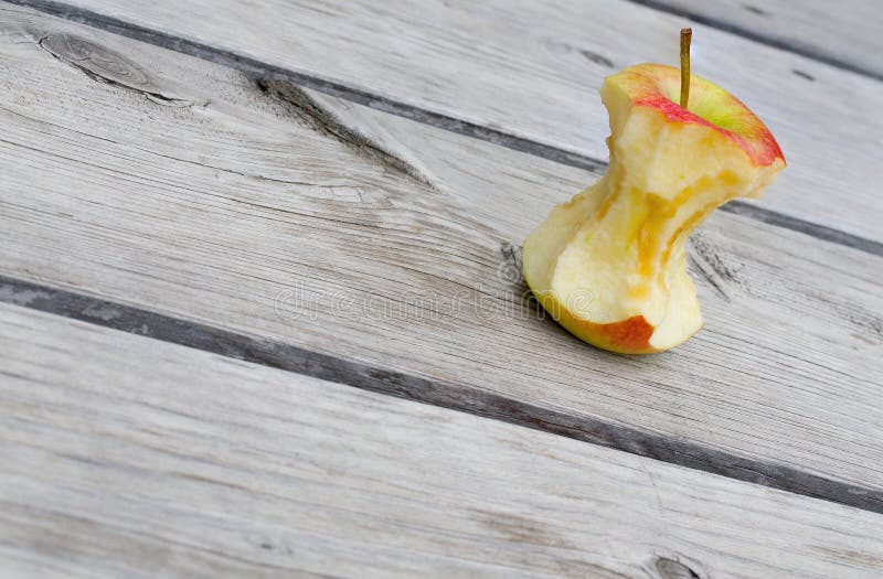 An apple core stock photo. Image of horizontal, delicious - 59812084