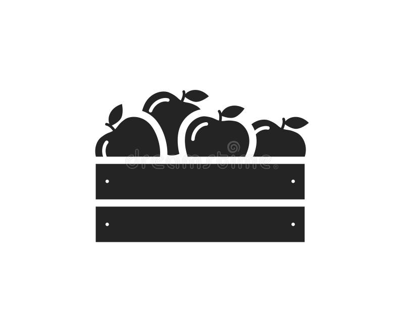 Apple Crate Icon. Gardening and Fruit Harvest Symbol Stock Vector ...