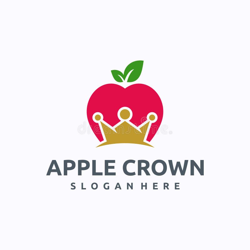 Apple Crown Logo Design Template Stock Illustration - Illustration of ...