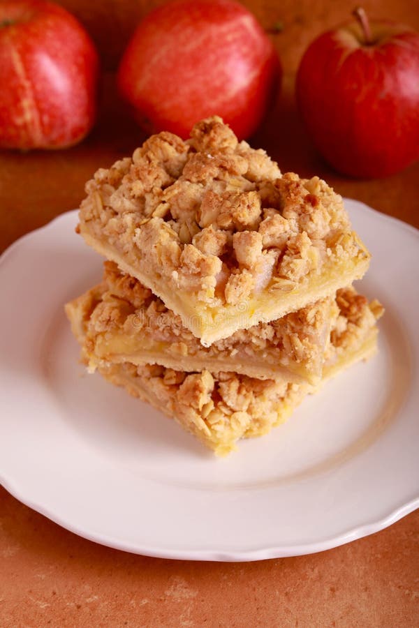 Apple crumble bars stock photo. Image of slices, treat - 263078602