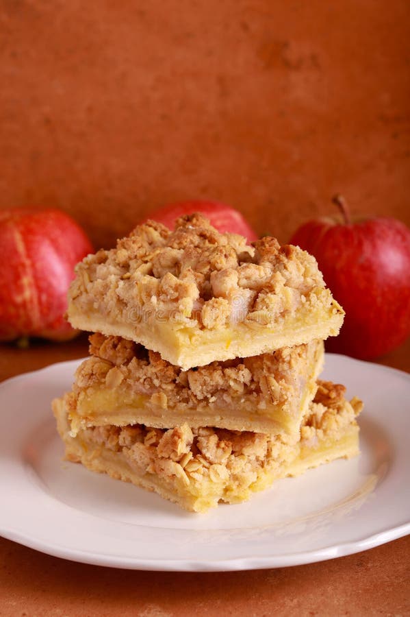 Apple crumble bars stock photo. Image of fruit, bakery - 263726642