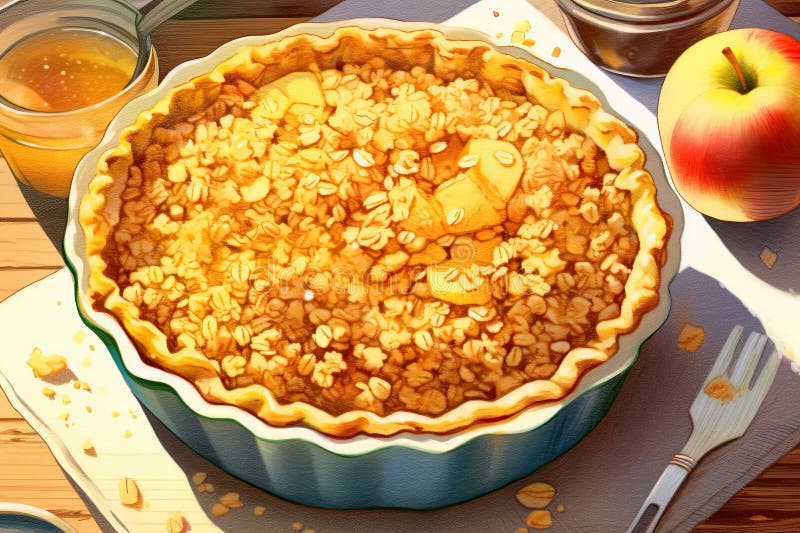 Apple Crumble Illustration - Made with Generative AI Tools Stock ...