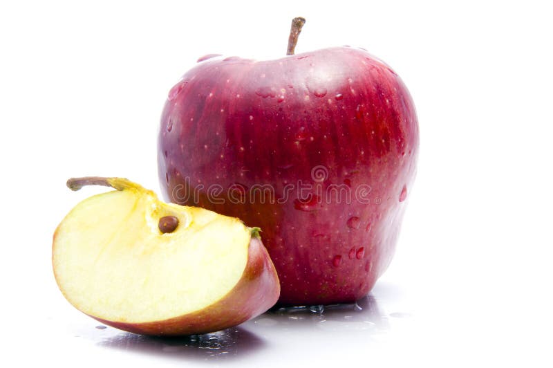 A Cut Open Apple stock photo. Image of juicy, macro, delicious - 18489670