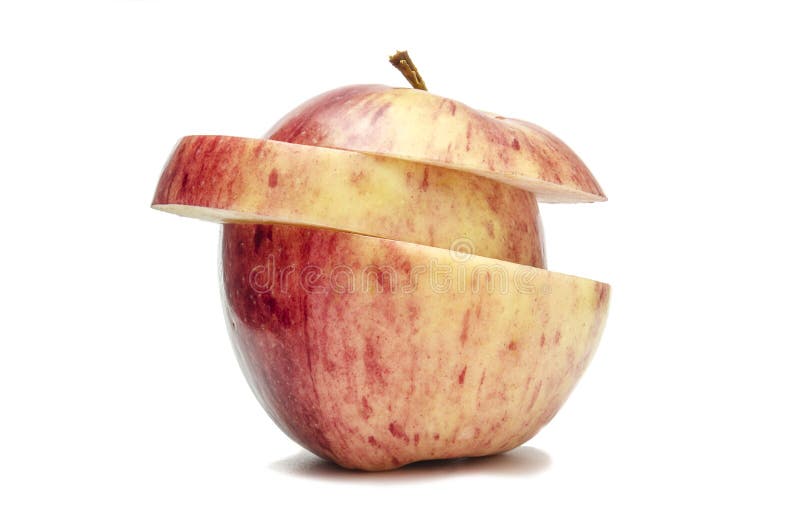 Apple with a Cut in the Middle Stock Photo - Image of shift, insulation ...