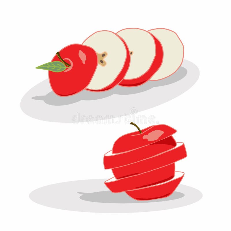 Apple cut stock vector. Illustration of closeup, icon - 77427393