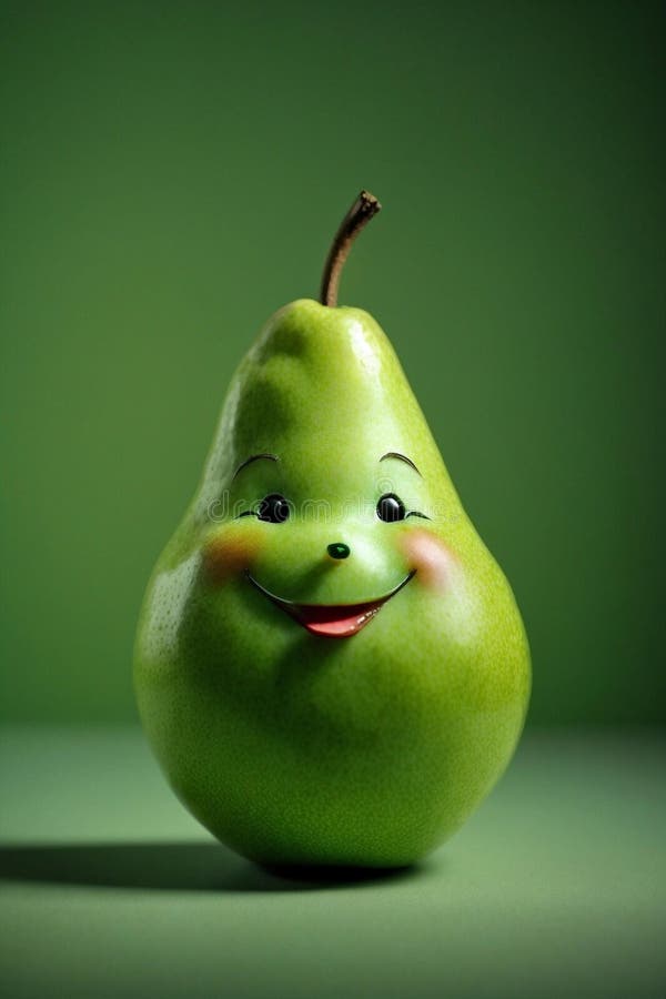An Apple with a Cute Face is Posed in the Image Stock Illustration ...