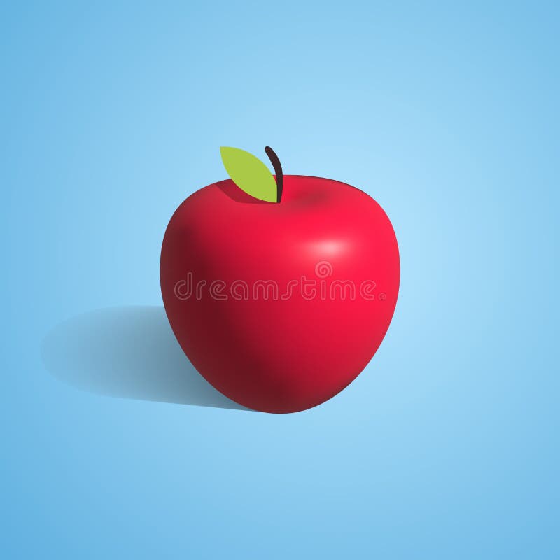 Apple 3d Icon. Red Apple 3d Icon Stock Illustration - Illustration of ...
