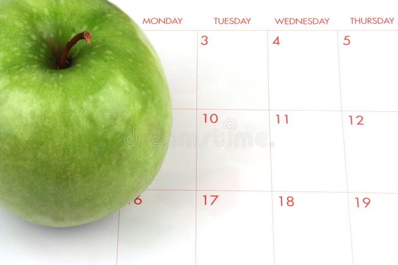 Apple a Day... stock image. Image of schedule, date, fruit - 1705567
