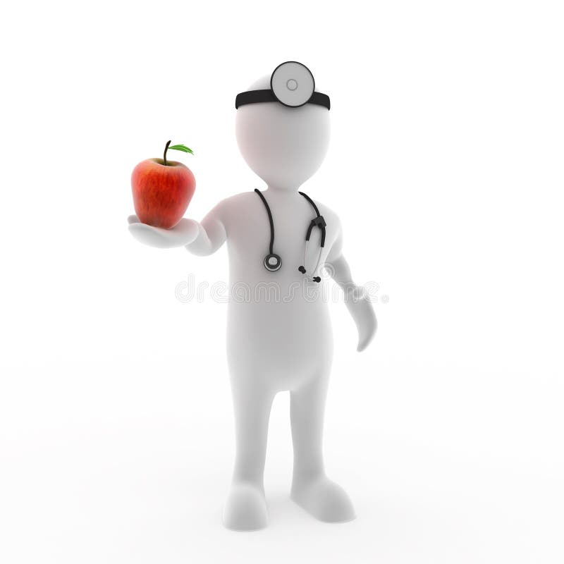 One Apple a Day Keeps the Doctor Away Stock Vector - Illustration of ...