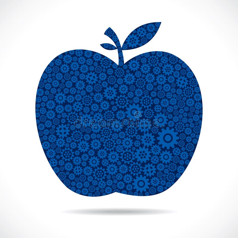 Apple Design with Blue Gear Stock Vector - Illustration of design ...