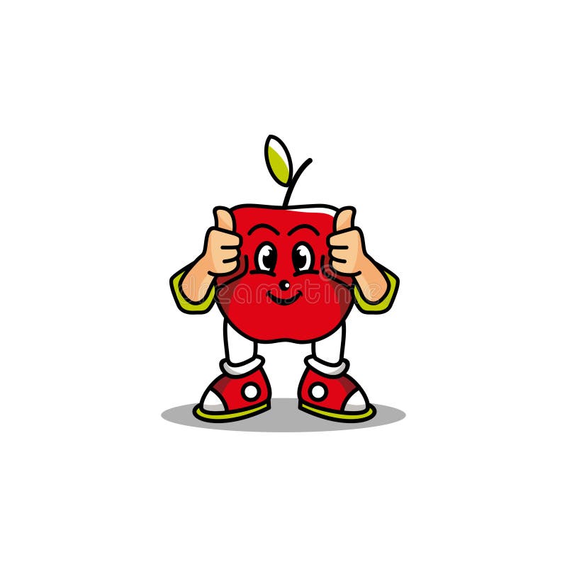 Apple design mascot vector stock vector. Illustration of fruit - 172618984