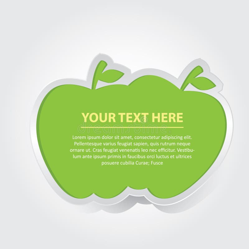 Apple Design with Text. Vector Illustration Decorative Design Stock ...
