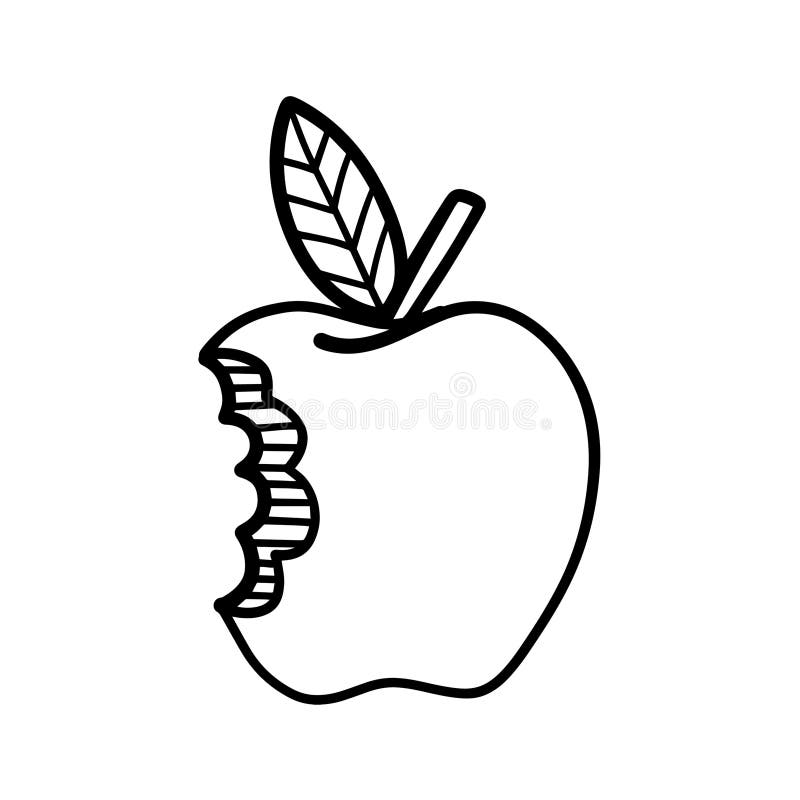 Apple Doodle Drawing Icon Vector Doodle Illustration Stock Vector ...