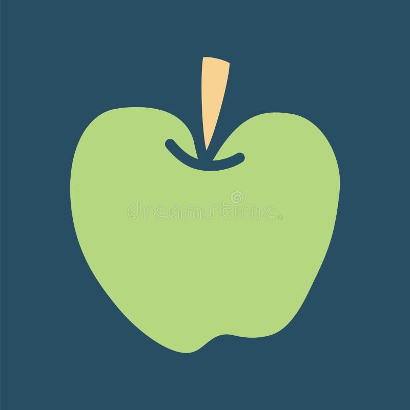 Apple Doodle Icon Hand Drawn in a Modern Minimalistic Style Stock ...