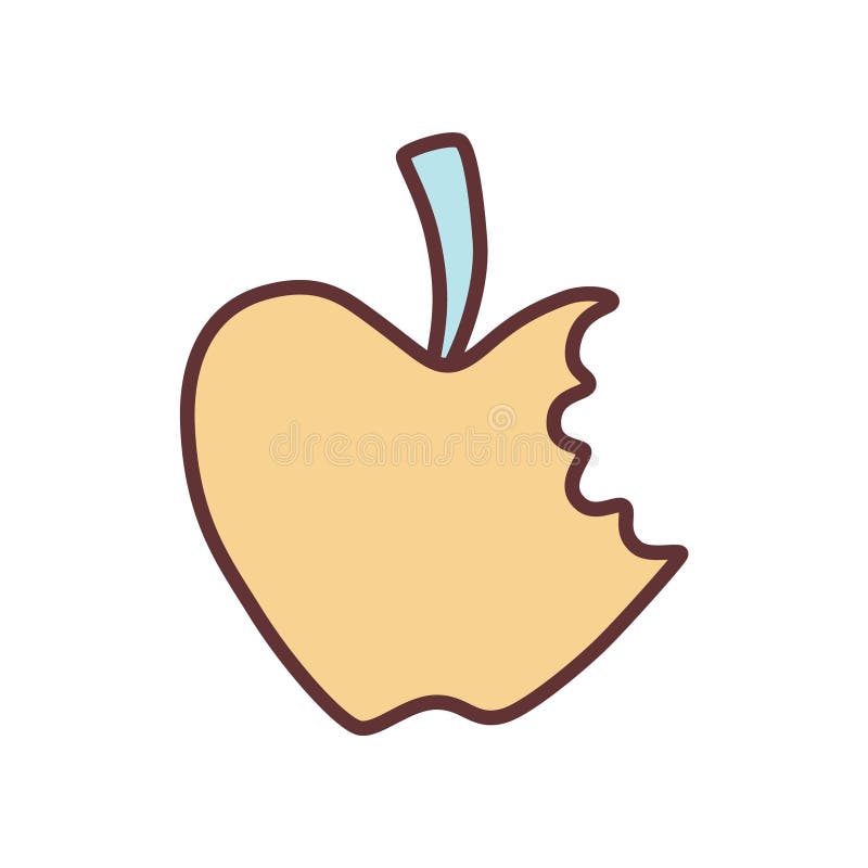 Apple Doodle Icon Hand Drawn with Thin Line in Minimalistic Style and ...