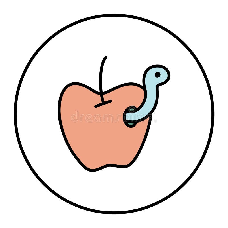 Apple Doodle Icon Hand Drawn with Thin Line in Minimalistic Style and ...