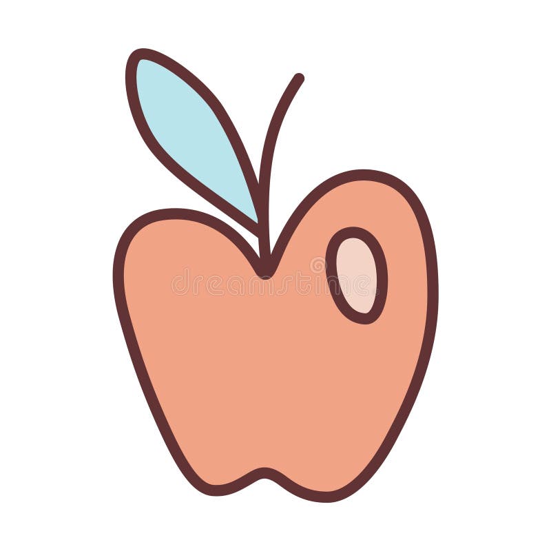 Apple Doodle Hand Drawn Icon Set. Outline Drawing Apple Line Clipart ...