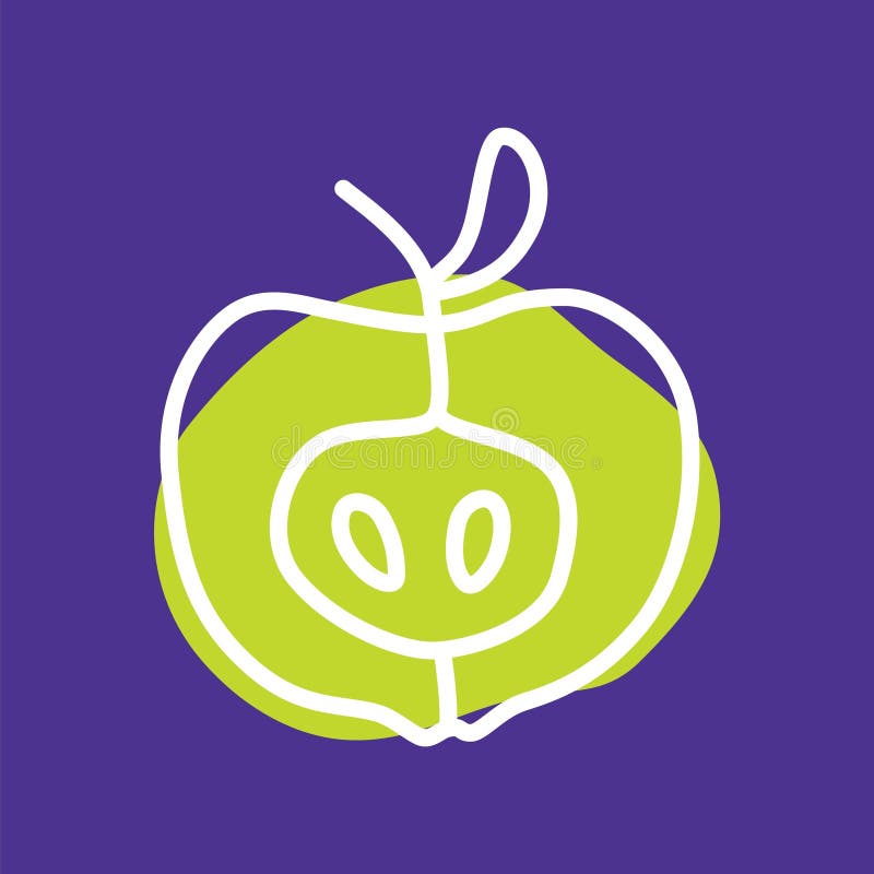 Apple Doodle Icon or Logo, Hand Drawn in Modern Style Stock Vector ...