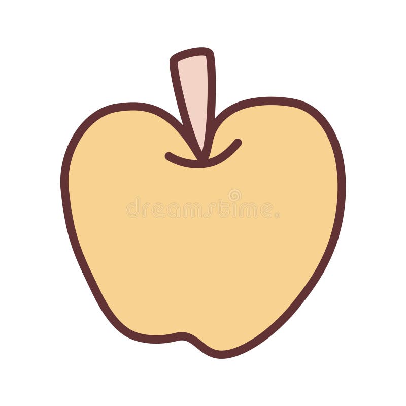 Apple Doodle Hand Drawn Icon Set. Outline Drawing Apple Line Clipart ...
