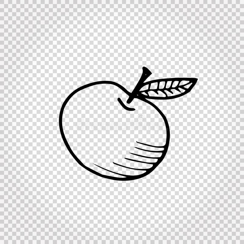 Apple. Doodle Icon. Simple Hand Drawn Vector Illustration. Line Drawing ...
