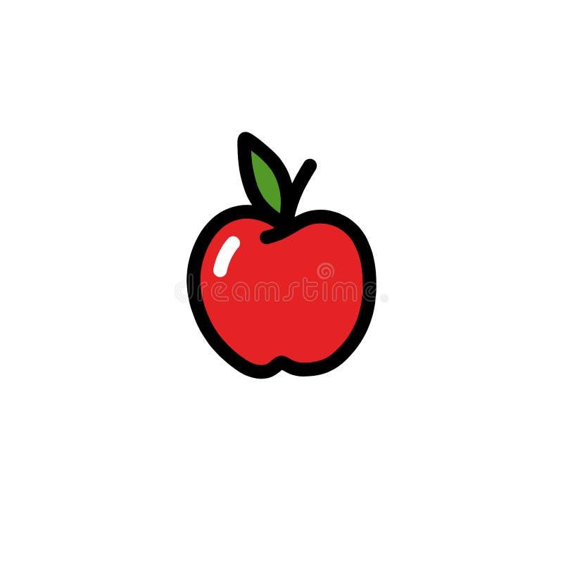Apple Doodle Icon, Vector Color Line Illustration Stock Vector ...