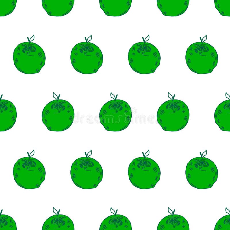 Apple Doodle Seamless Pattern Easy-14 Stock Vector - Illustration of ...