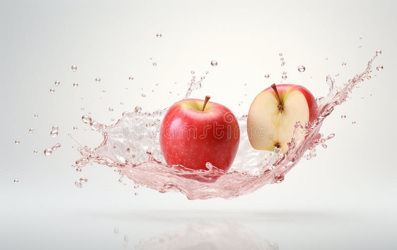 Apple Drop Milk Splash Transparent Background Stock Illustration ...