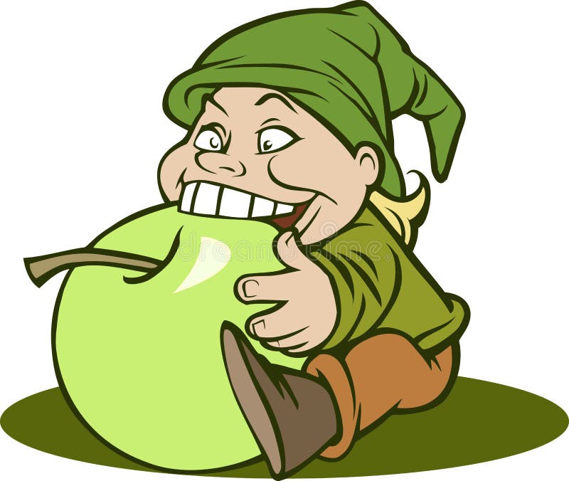 Apple eater stock vector. Illustration of little, drawn - 27700127