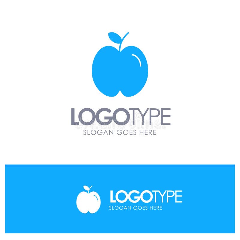 Apple, Education, School, Study Blue Solid Logo with Place for Tagline ...