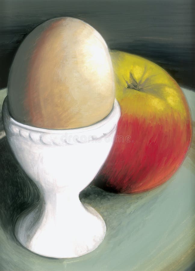 Apple and egg stock illustration. Illustration of boiled - 28075808