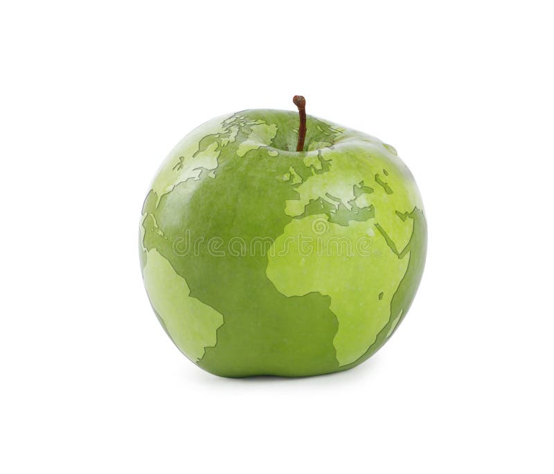 Apple-Weltkarte stockfoto. Bild von kreativ, kugel, hintergrund - 13451608