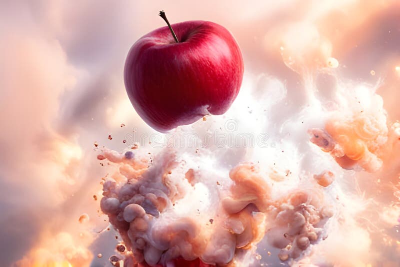 Apple Explodes , Full of Flavor - Generative Ai Illustration Stock ...