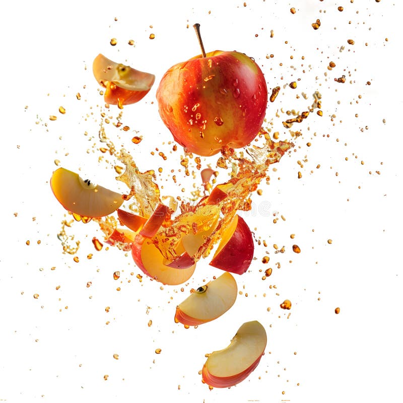 Apple Exploding and Bursting into Pieces with Juice Splatters in ...