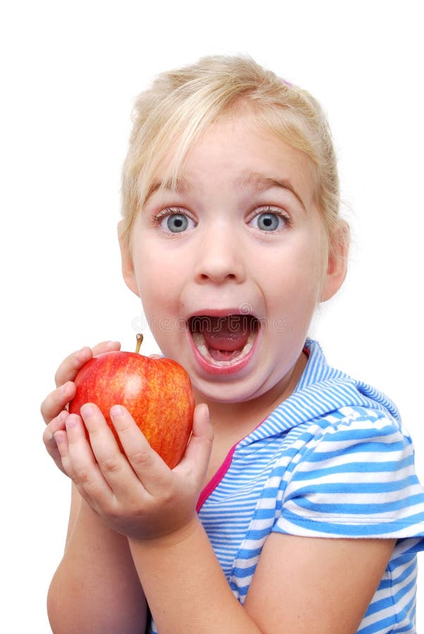 Apple Face stock photo. Image of apple, girl, young, preschooler - 16561402
