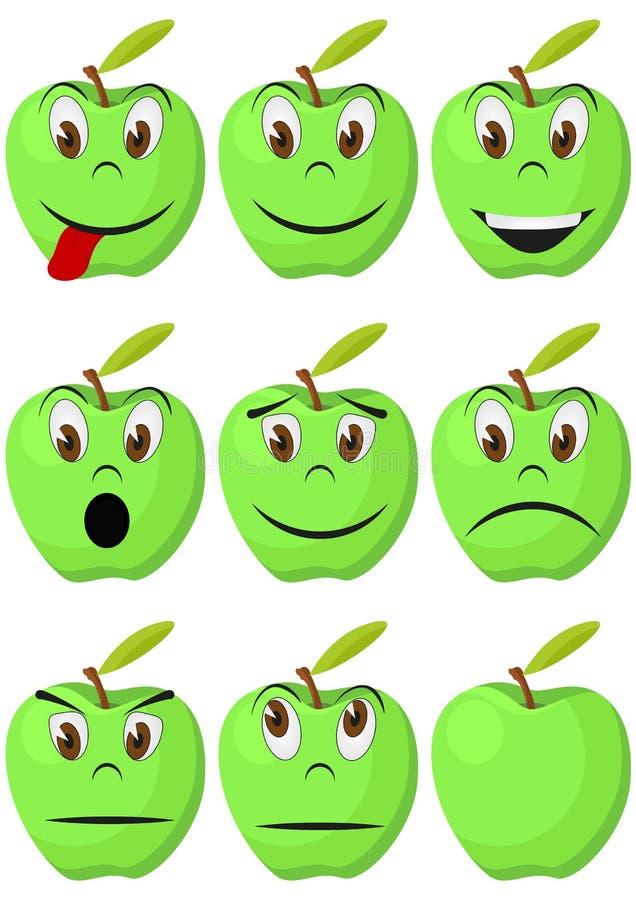 Apple face stock vector. Illustration of funny, diet - 26879554