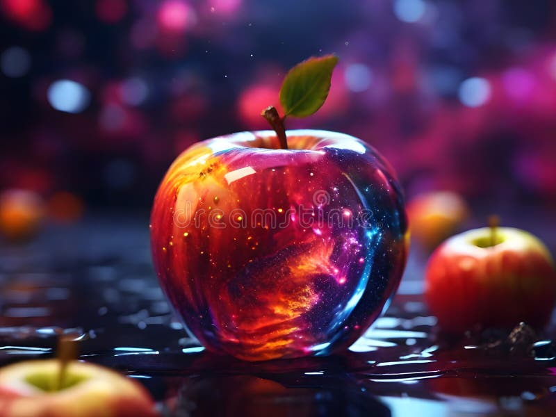 Apple with Face, an Amusing Image of a Cartoon-Like Apple Containing a ...