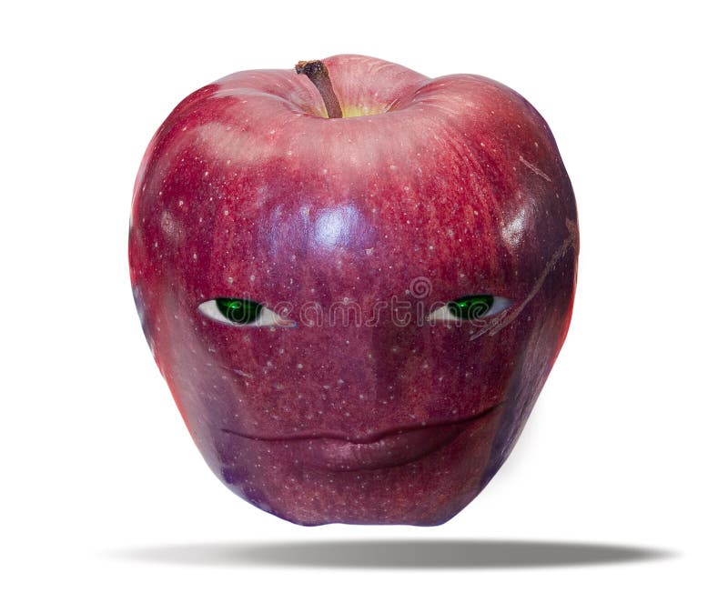 Apple with a face stock image. Image of laugh, organic - 35190577