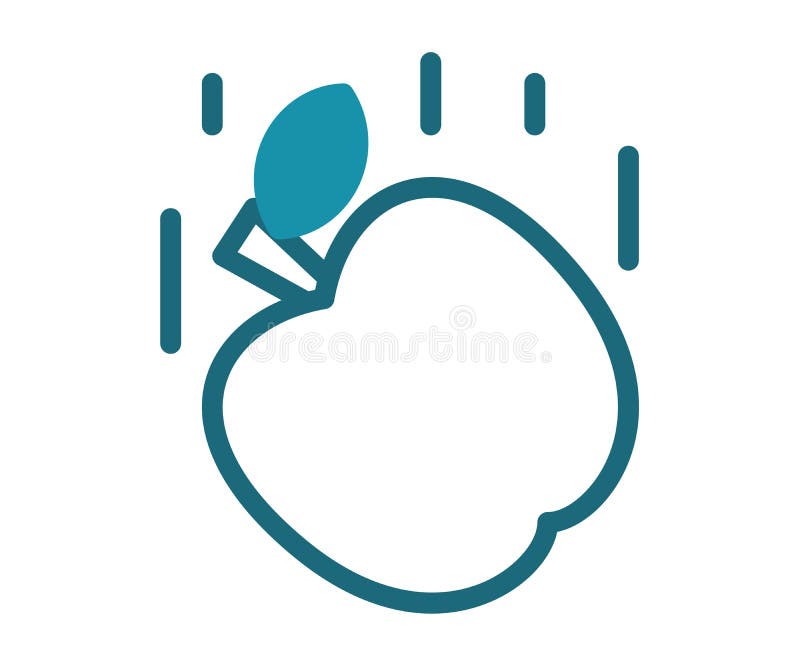 Apple Fall Single Isolated Icon with Solid Line Style Stock Vector ...