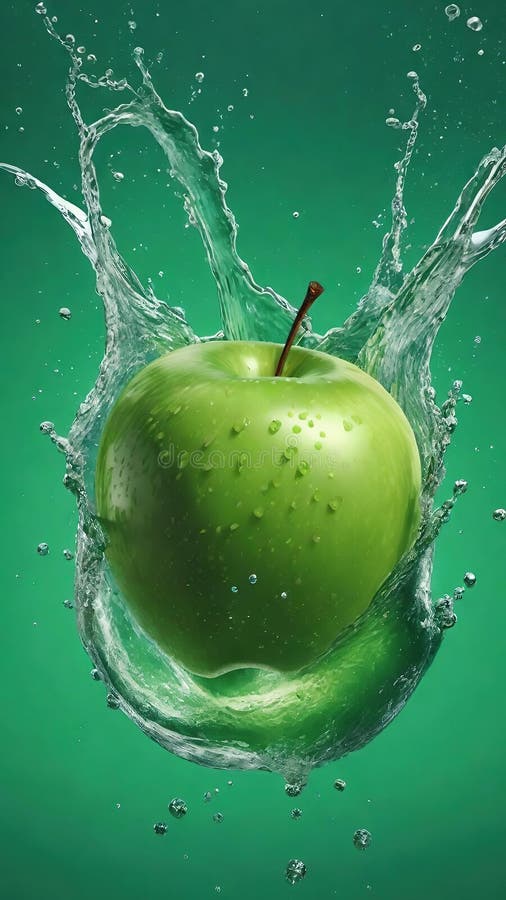 Apple Falling into Water with Splash, Isolated on Background Stock ...