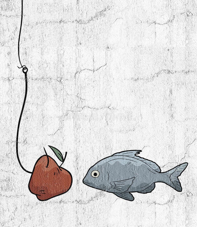 Apple and fish stock illustration. Illustration of food - 116016278