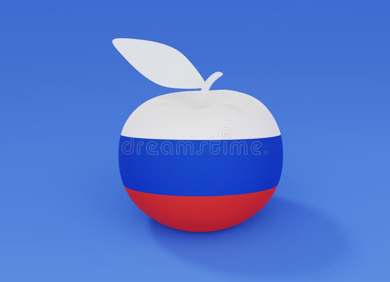 Apple with flag of Russia stock illustration. Illustration of nation ...