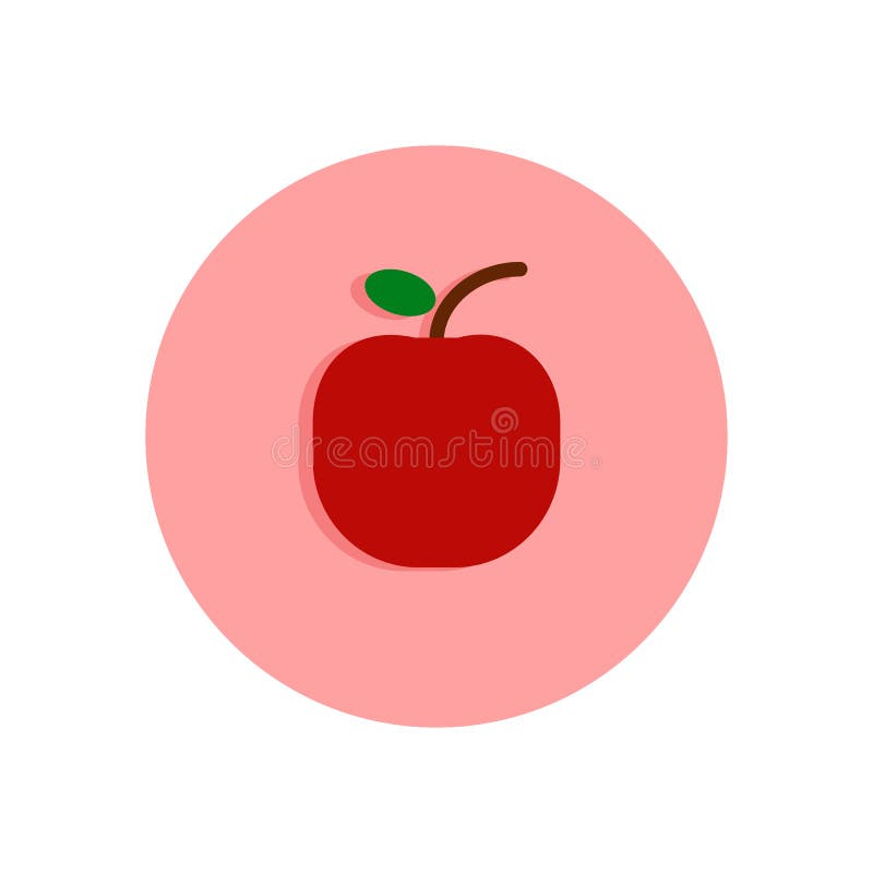 Apple Flat Icon. Round Colorful Button, Circular Vector Sign Stock ...