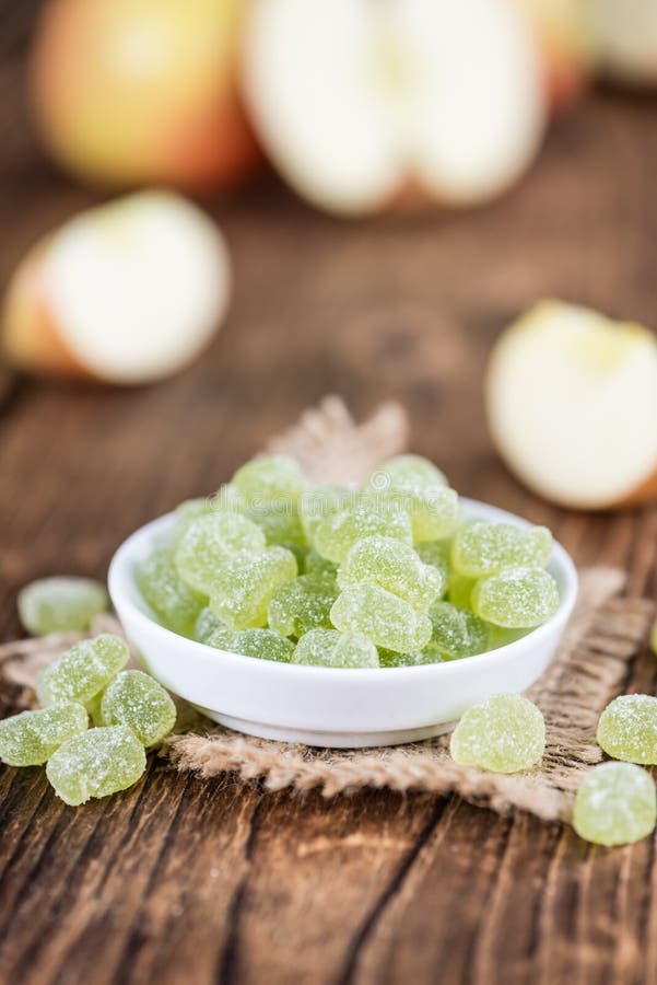 Apple Flavoured Gummy Candy (close-up Shot) Stock Image - Image of ...