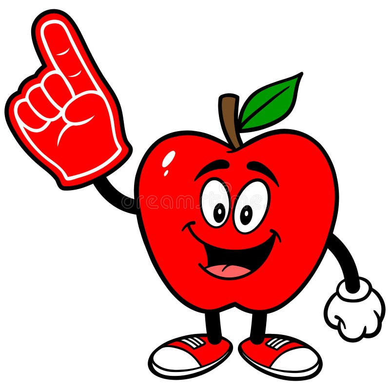 Apple with Foam Finger stock vector. Illustration of painting - 72945379